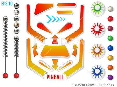 Pinball elements. Realistic set - Stock Illustration [47827845] - PIXTA