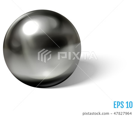 Steel ball on white surface realistic vector - Stock Illustration ...