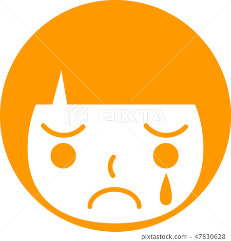 Facial expression circle icon vector crying sad - Stock Illustration ...