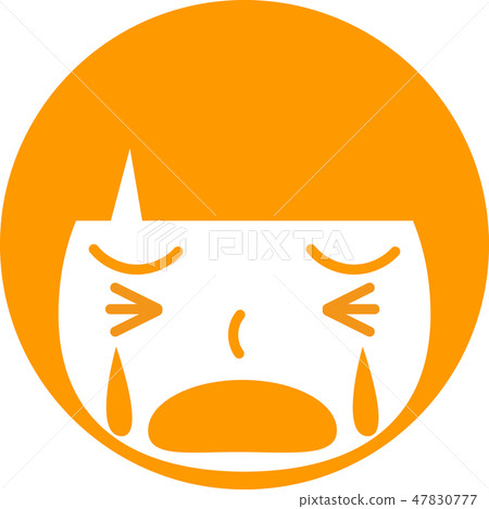 Facial expression circle icon vector cry - Stock Illustration [47830777 ...