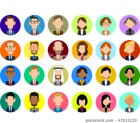 Male and female upper body icon circular in suit - Stock Illustration ...
