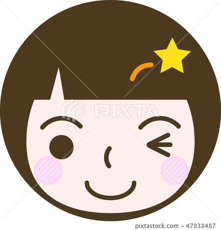 Facial expression face circle Vector color wink - Stock Illustration ...