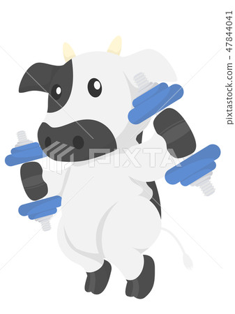 Cows encouraging muscle training - Stock Illustration [47844041] - PIXTA