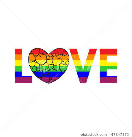 Word Love written in rainbow colors - Stock Illustration [47847373] - PIXTA