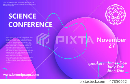 Science conference invitation design template. - Stock Illustration ...