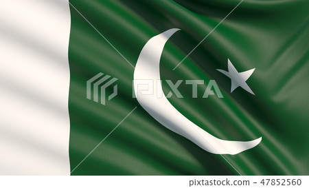 Flag of Pakistan. Waved highly detailed fabric... - Stock Illustration ...