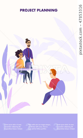 Vector Group People Gathered for Project Planning - Stock Illustration ...