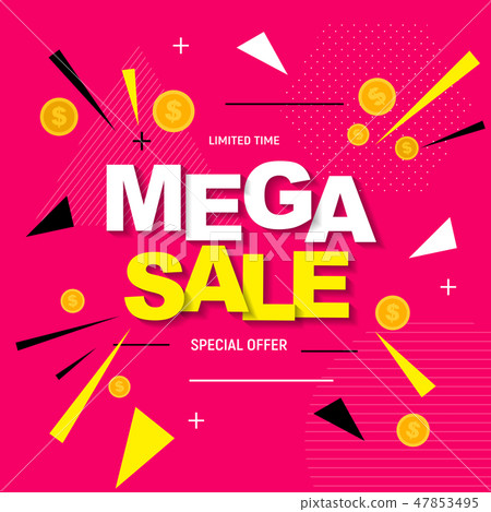 Abstract mega sale poster. Vector illustration - Stock Illustration ...