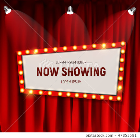 Realistic retro cinema Now Showing announcement - Stock Illustration ...