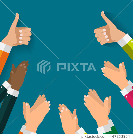 Flat Design Clapping Hand Applause banners - Stock Illustration ...