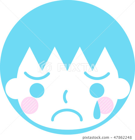 Facial expression circle icon vector color crying - Stock Illustration ...