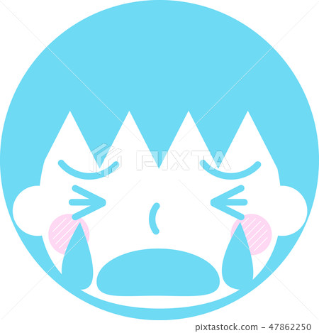 Facial expression circle icon vector color crying - Stock Illustration ...
