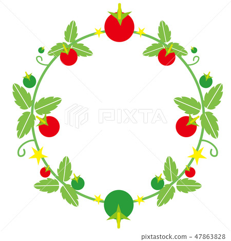 Petit tomato circular frame - Stock Illustration [47863828] - PIXTA