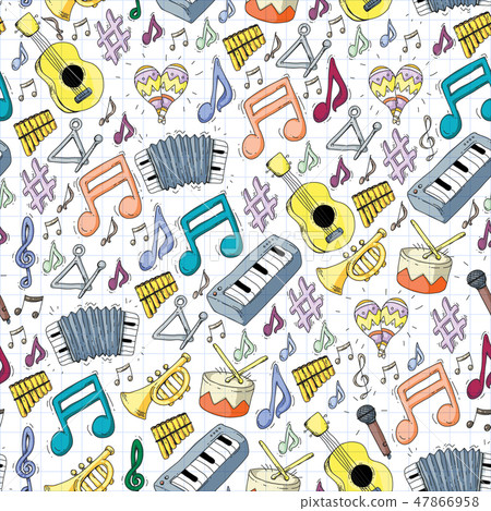 Music background for patterns. Vector... - Stock Illustration [47866958 ...