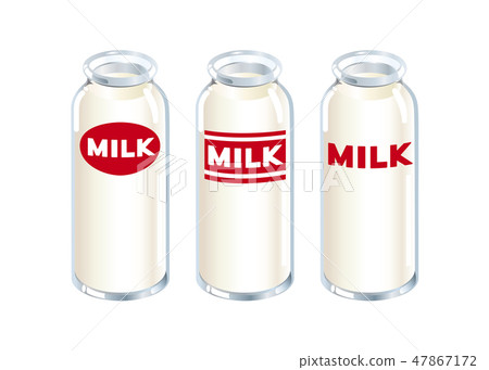 Milk bottle _ MILK_ simple red (yellowish white) - Stock Illustration ...