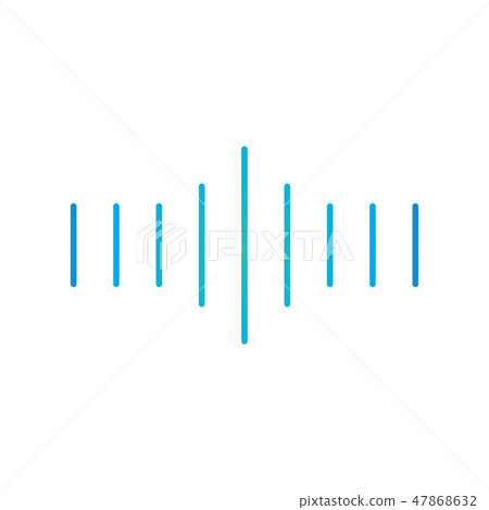 Linear sound or voice floating media wave, -插圖素材 [47868632] - PIXTA圖庫