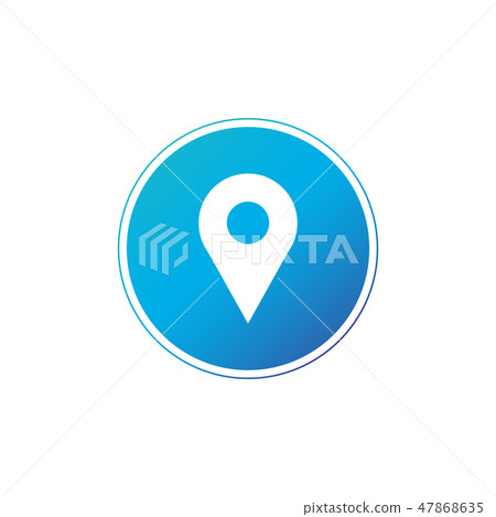 location GPS map pin icon in blue circle. - Stock Illustration ...