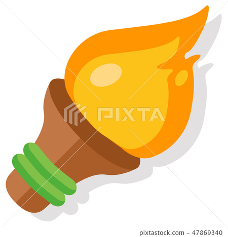 Torch flat illustration - Stock Illustration [47869340] - PIXTA