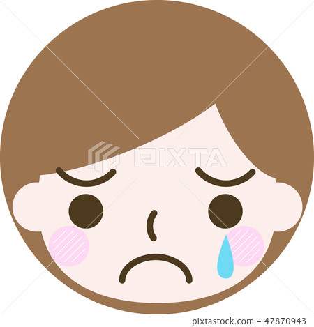 Facial expression circle icon vector color crying - Stock Illustration ...