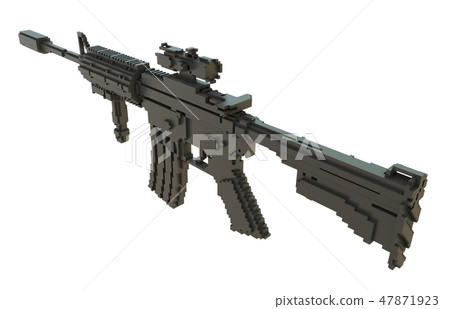 3d printed machine gun isolated - Stock Illustration [47871923] - PIXTA