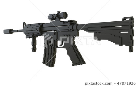3d printed machine gun isolated - Stock Illustration [47871926] - PIXTA