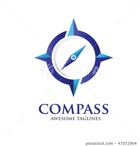 simple compass vector logo design illustration - Stock Illustration ...