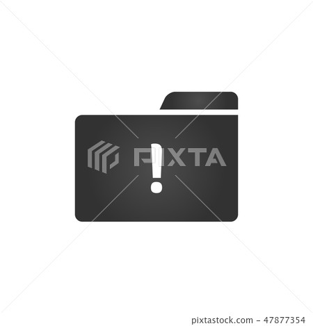 Folder Icon with exclamation mark in trendy - Stock Illustration ...