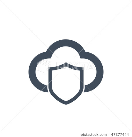 Cloud computing security icon with shield. - Stock Illustration ...