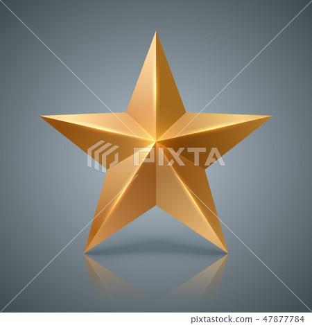 Gold star. 3D realistic icon - Stock Illustration [47877784] - PIXTA