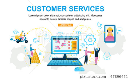 Vector Illustration Customer Service Online Store - Stock Illustration ...