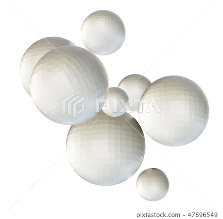 White spheres. 3D illustration - Stock Illustration [47896549] - PIXTA