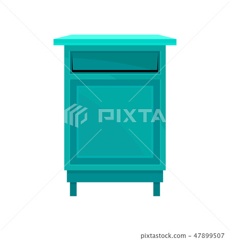 Bright blue public postbox. Street mailbox on... - Stock Illustration ...