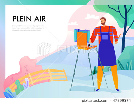Plein Air Painting Illustration - Stock Illustration [47899574] - PIXTA