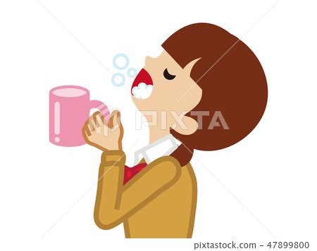Girls gargling - Stock Illustration [47899800] - PIXTA