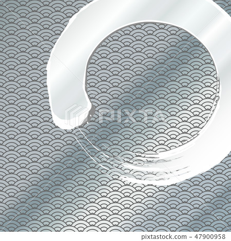 Brush character Maru Oumi wave - Stock Illustration [47900958] - PIXTA