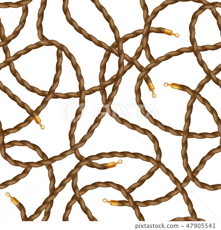 Seamless pattern with rope necklaces. - Stock Illustration [47905541 ...
