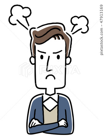 Young man: angry, angry - Stock Illustration [47913169] - PIXTA
