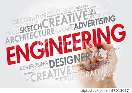 Engineering word cloud with marker - Stock Photo [47913617] - PIXTA