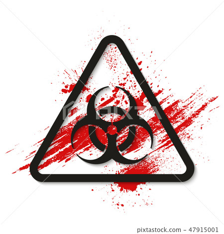 Biohazard dangerous sign on bloody background.... - Stock Illustration ...