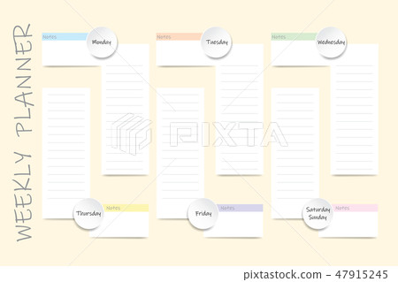 Weekly planner infographic vector - Stock Illustration [47915245] - PIXTA