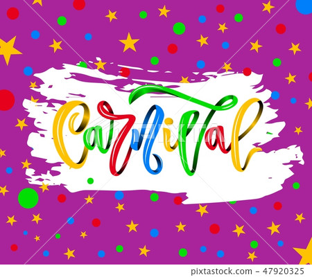 carnival hand calligraphy lettering inscription... - Stock Illustration ...