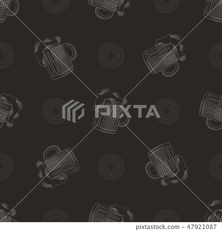 Pub print. seamless pattern with mug of beer - Stock Illustration ...