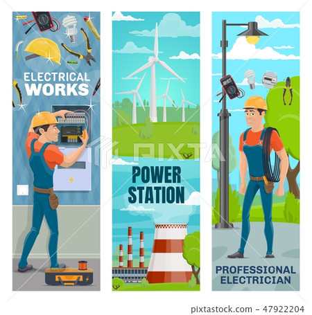 Electrical engineering and energy power plants - Stock Illustration ...