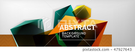 Dark color geometric abstract background, 3d... - Stock Illustration ...