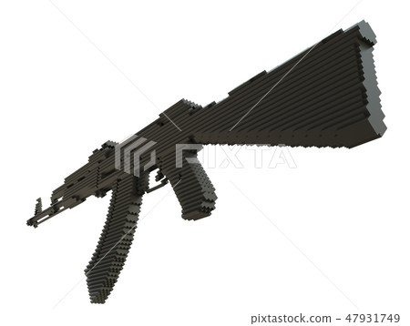 3d printed machine gun isolated - Stock Illustration [47931749] - PIXTA