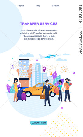 Transfer Services. Urban Tourist Transportation. - Stock Illustration ...