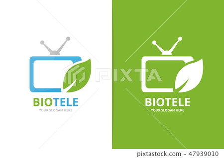 Vector tv and leaf logo combination. Unique...-插圖素材 [47939010] - PIXTA圖庫