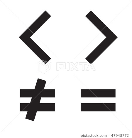 basic mathematical symbols equal greater than icon - Stock Illustration ...