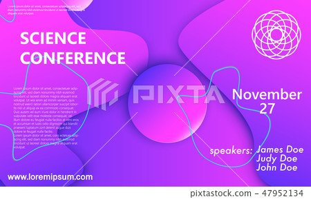 Science conference flyer template. Fluid back. - Stock Illustration ...