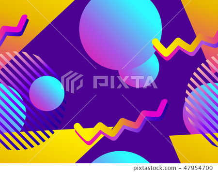 Geometric seamless pattern with gradient shapes-插圖素材 [47954700] - PIXTA圖庫